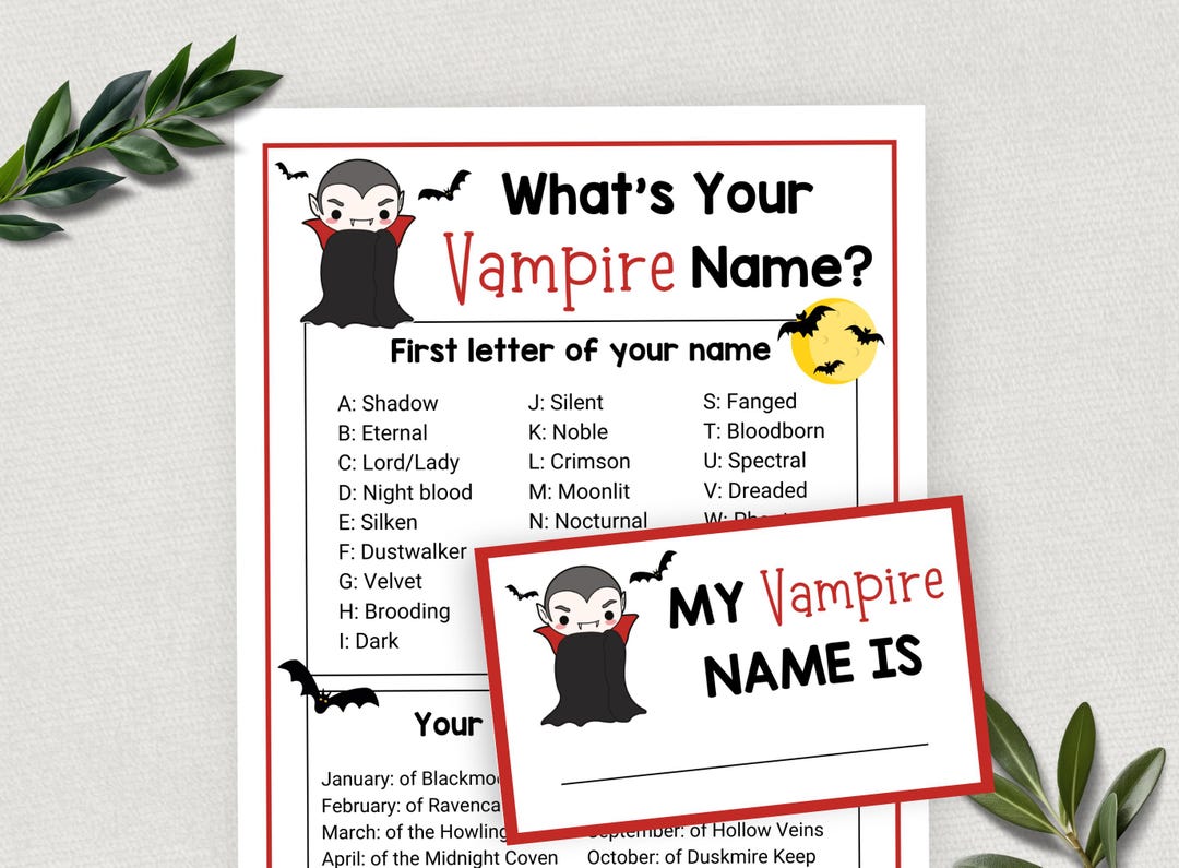 Whats Your Vampire Name, Vampire Theme Party, Spooky Halloween Name ...