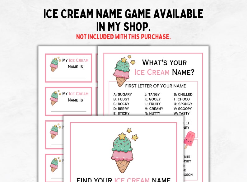 Ice Cream Riddles Matching Game, Fun Ice Cream Birthday Party Game for ...