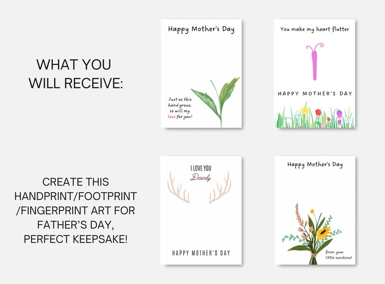 Mothers Day Handprint Craft, Printable Footprint Craft, DIY Fingerprint ...