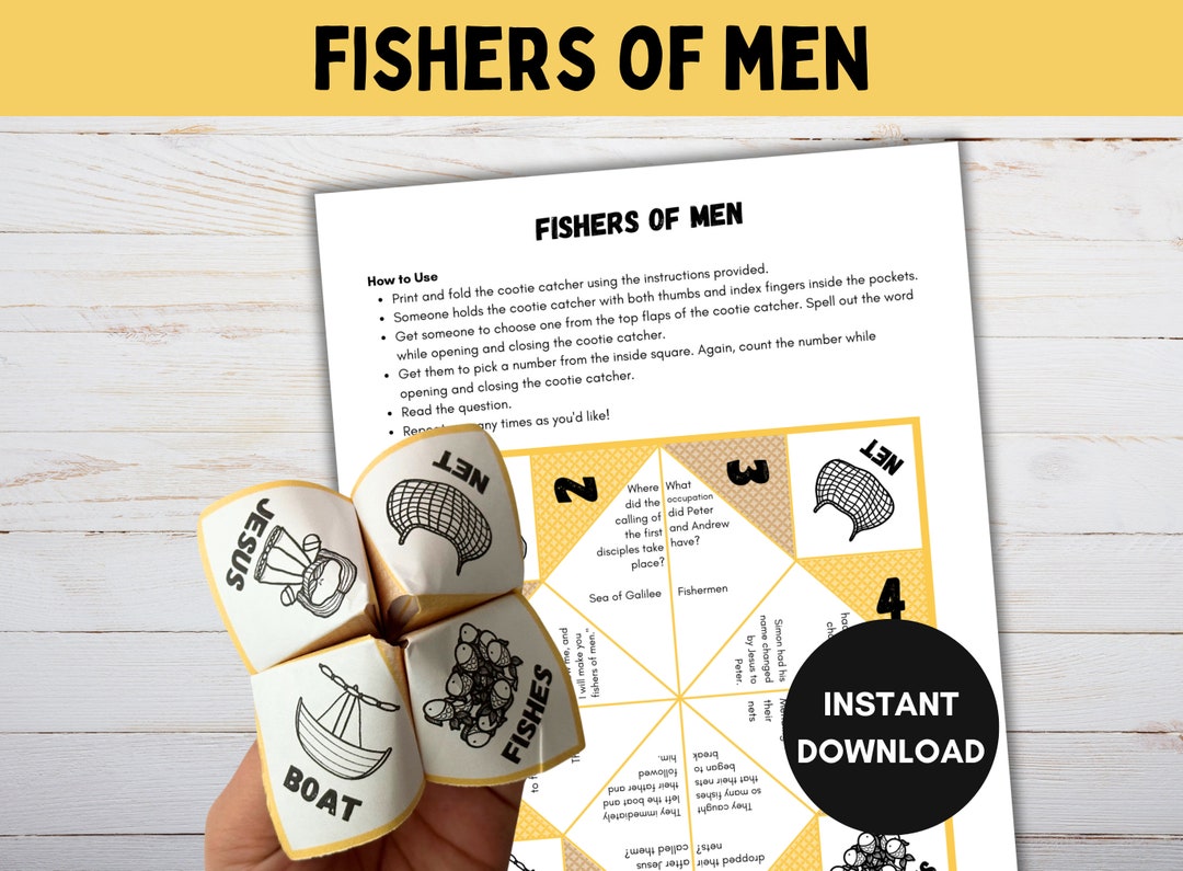Fishers of Men, Printable Cootie Catcher, Sunday School Craft, Kids ...