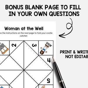 Jesus Talks to a Samaritan Woman at the Well, Bible Cootie Catcher ...