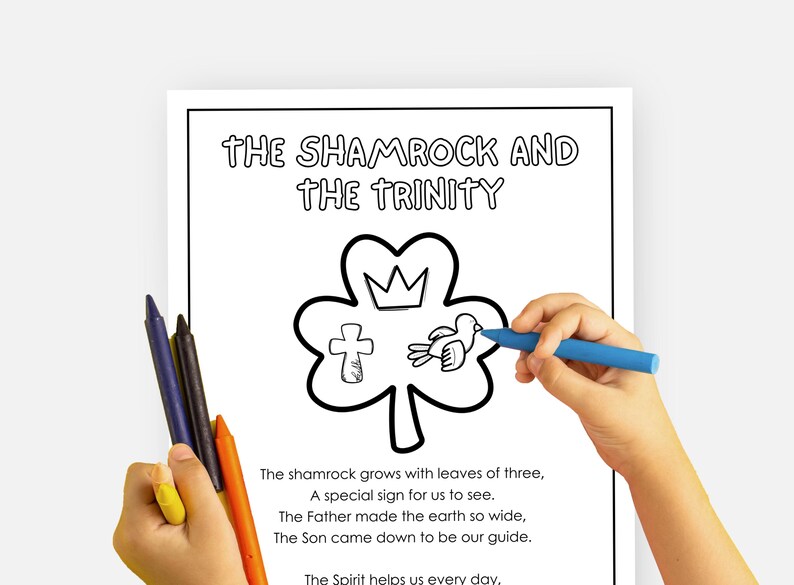 Shamrock Holy Trinity Poem, Printable Christian St Patricks Coloring ...