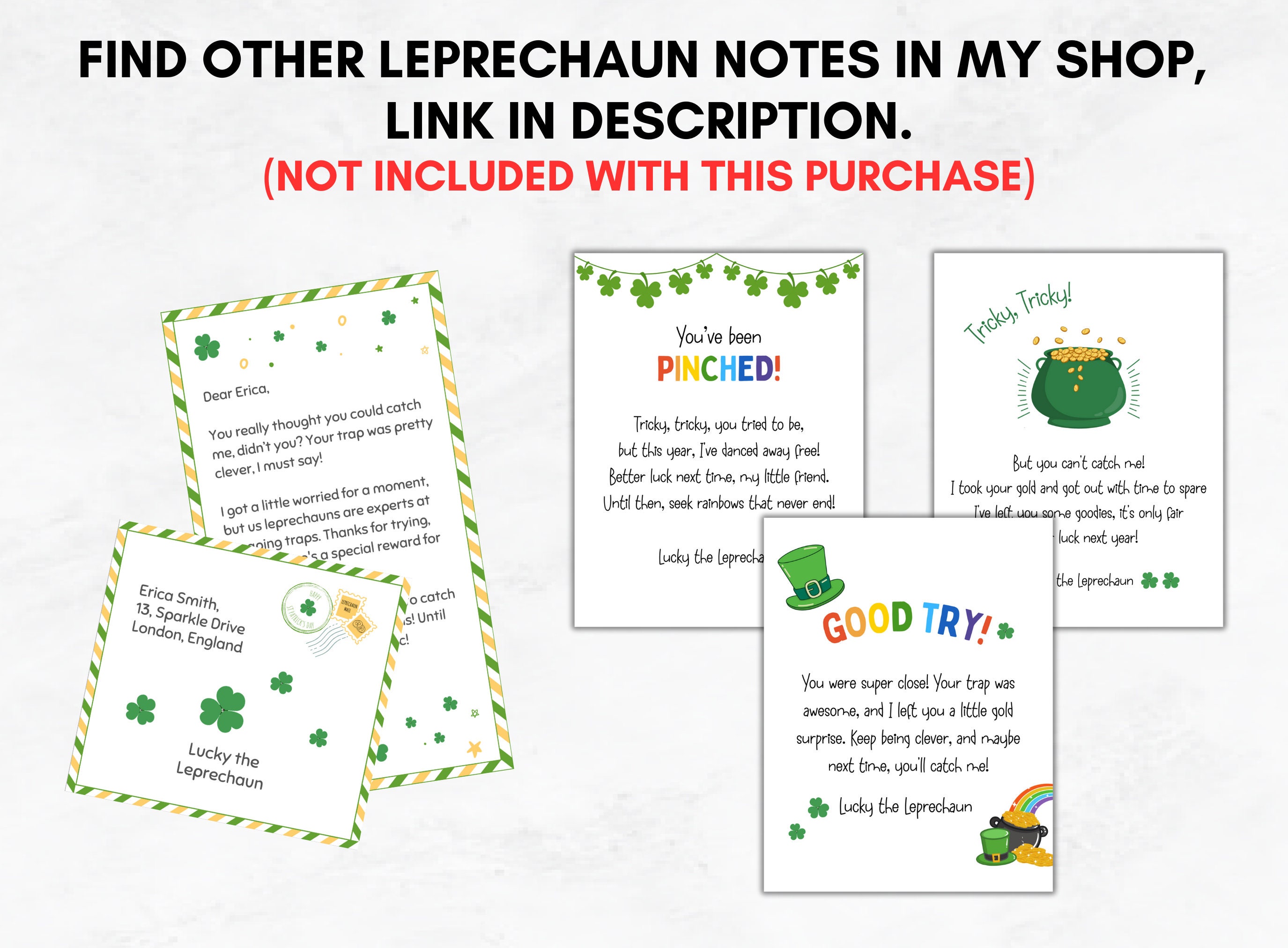 Printable Leprechaun Letter, Leprechaun Trap Note, St Patricks Day ...