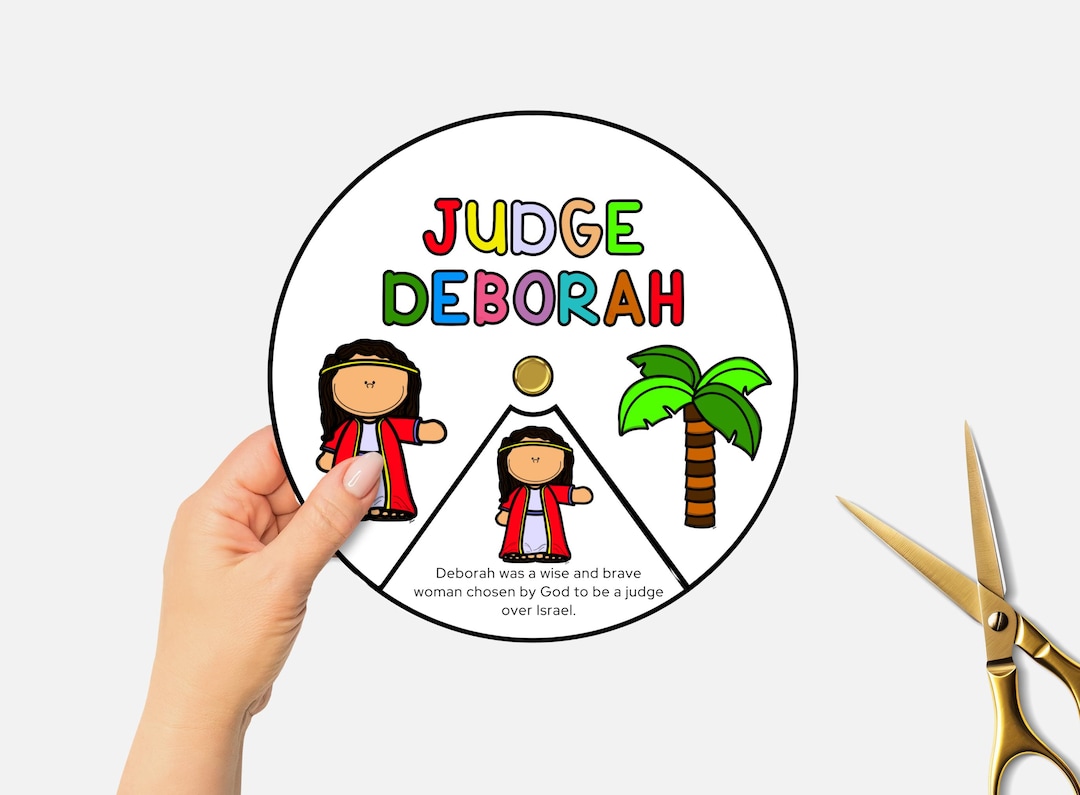 Judge Deborah, Printable Bible Lesson Coloring Wheel, Sunday School ...