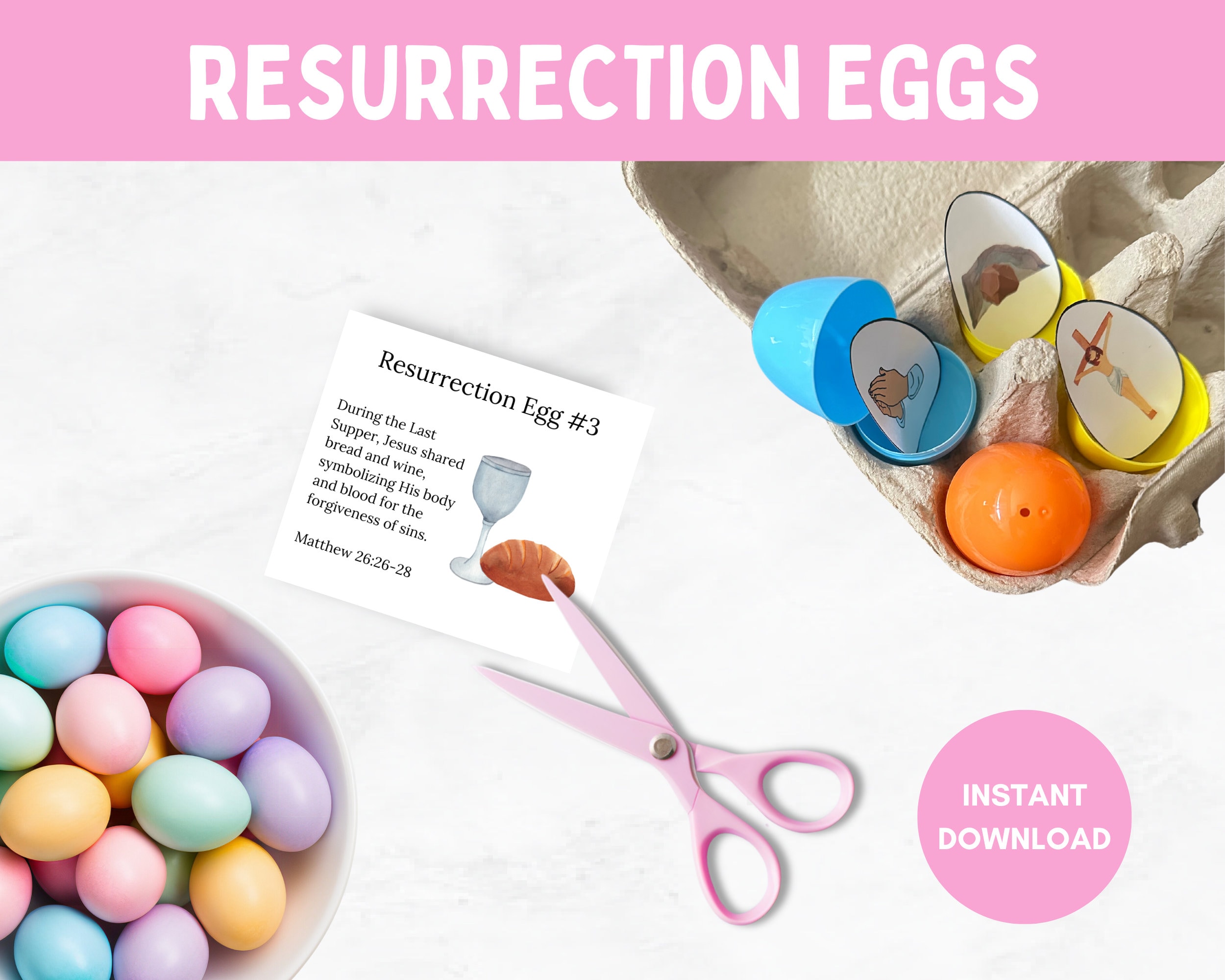 Printable Resurrection Eggs, Easter Bible Story, Sunday School Activity ...