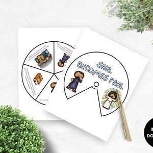 Saul Becomes Paul, Printable Bible Coloring Wheel, Sunday School Craft ...