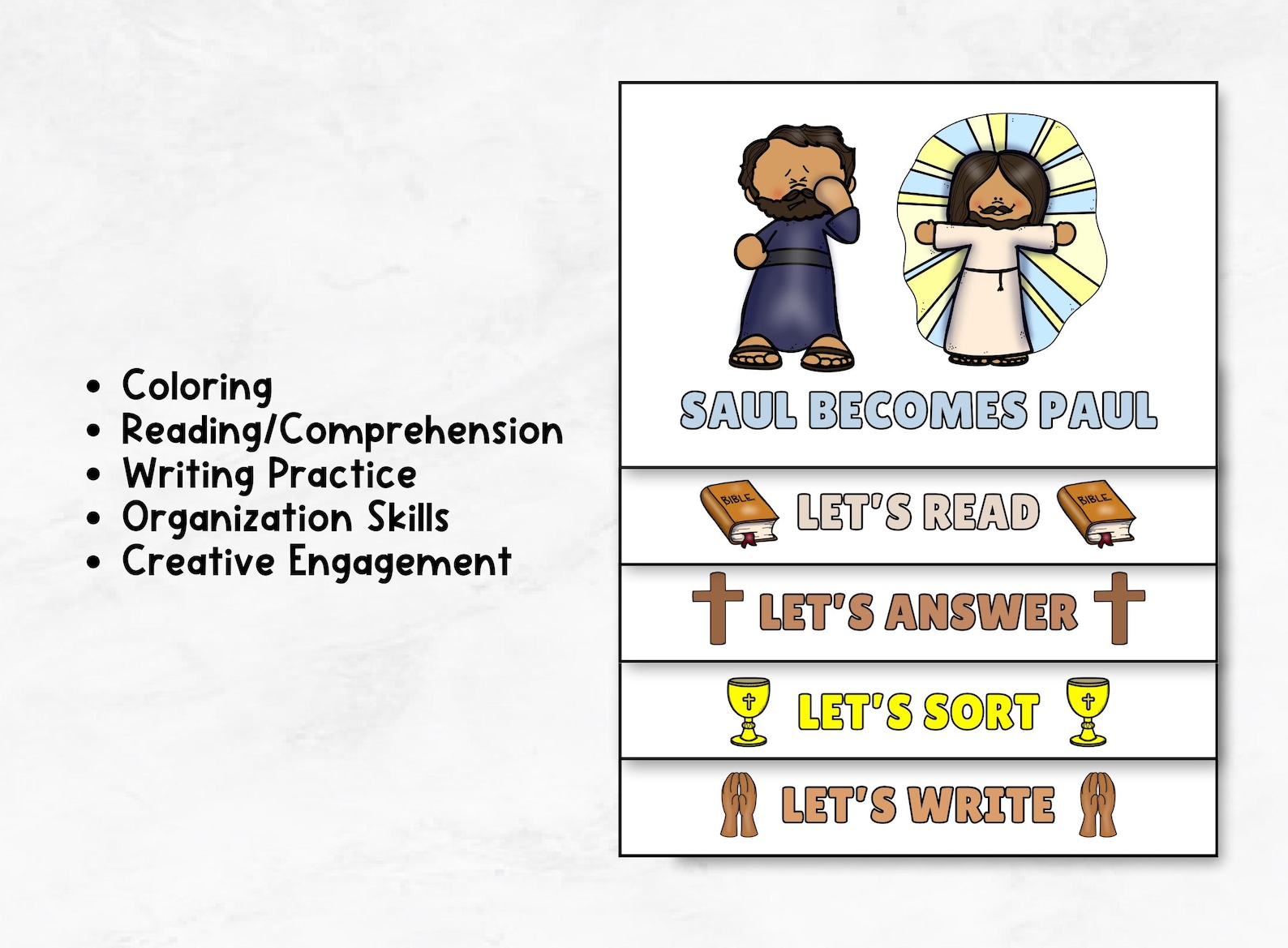 Saul Becomes Paul, Printable Bible Flipbook, Sunday School Craft, Kids ...