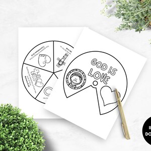 God is Love, Printable Bible Coloring Wheel, Valentines Day Sunday ...