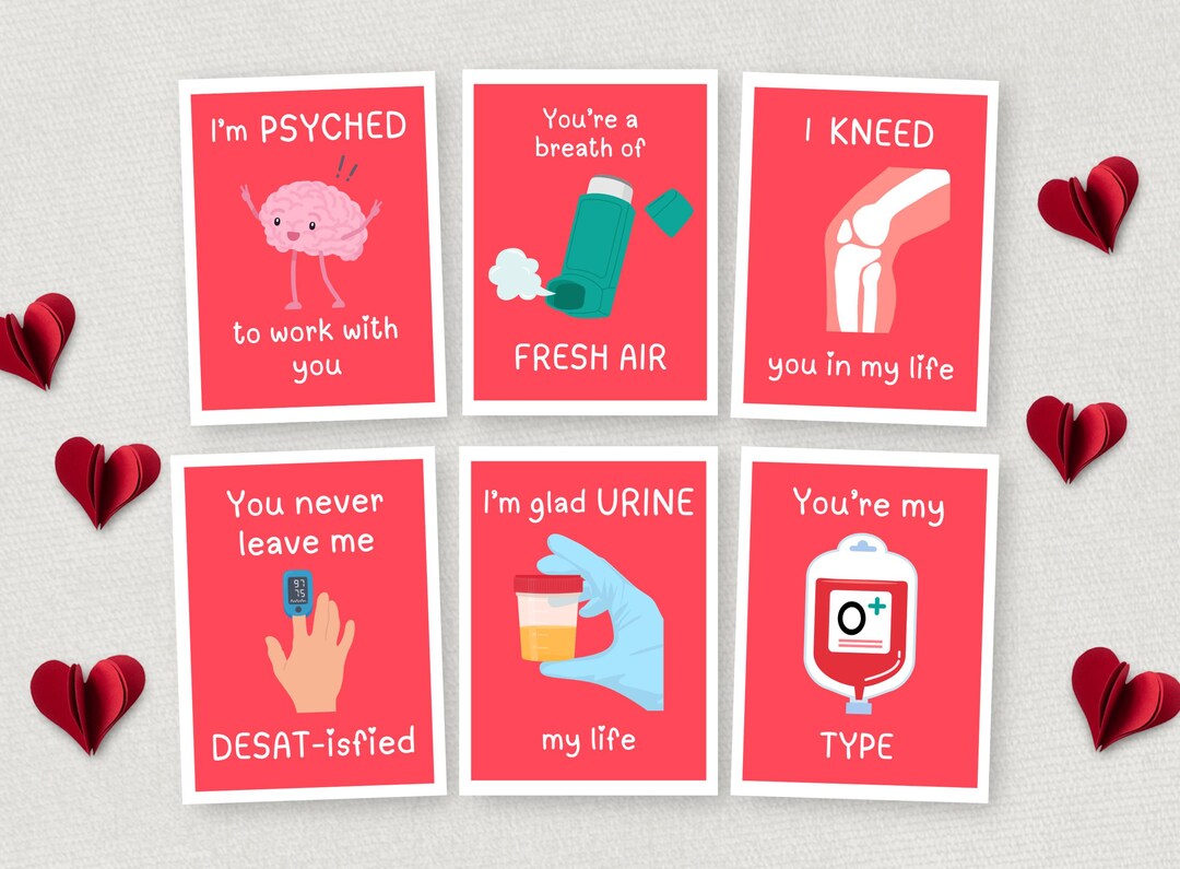 Medical Valentines, Printable Nurse Valentine Gift Tags, Funny ...