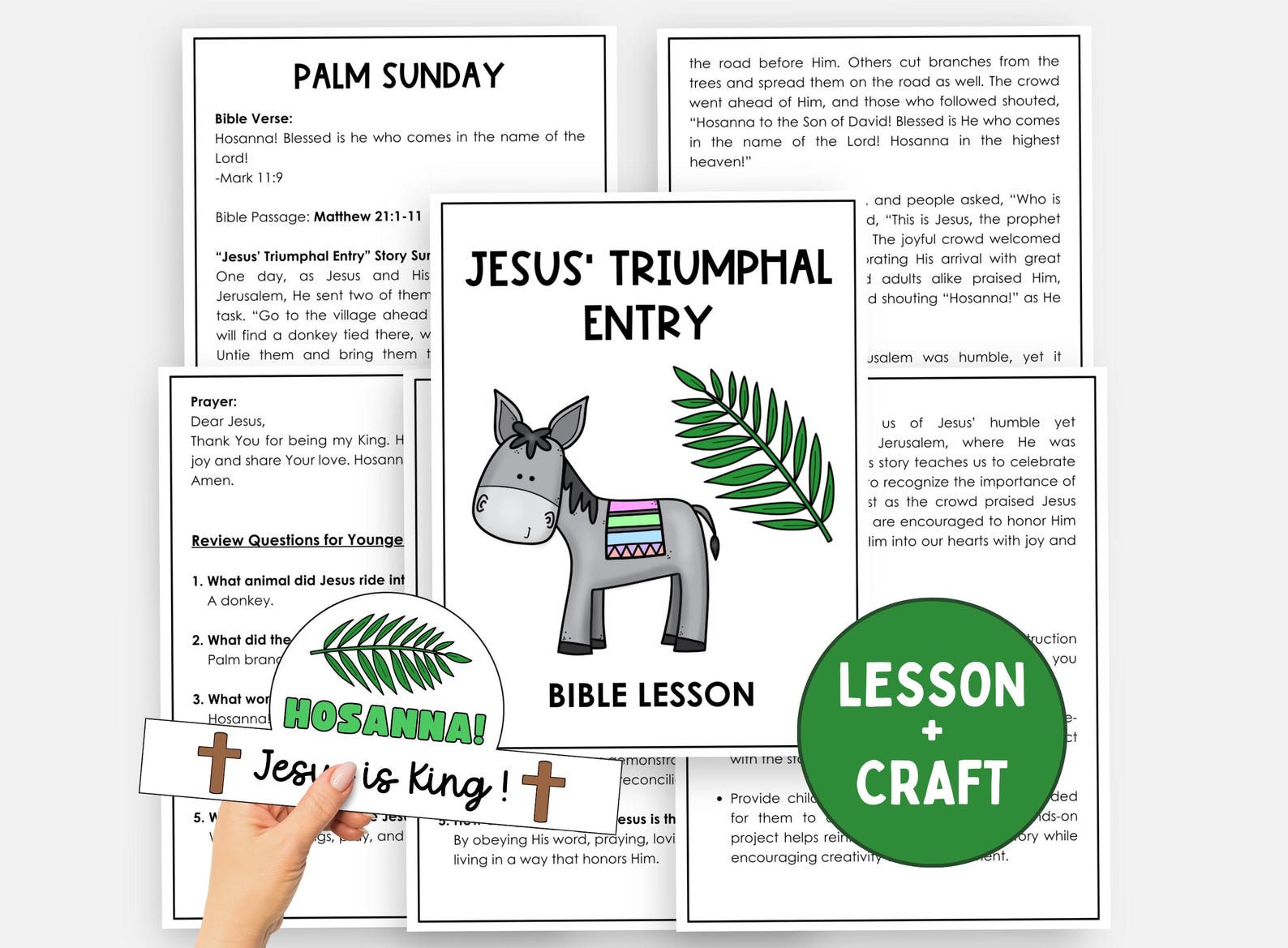 Palm Sunday Bible Lesson, Triumphal Entry, Holy Week Printable ...