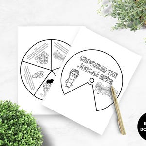 Crossing the Jordan River, Printable Bible Coloring Wheel, Sunday ...