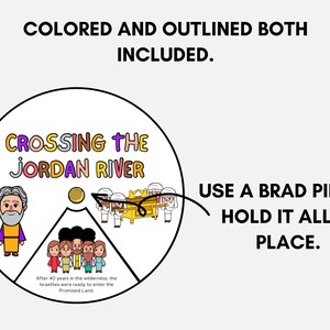 Crossing the Jordan River, Printable Bible Coloring Wheel, Sunday ...