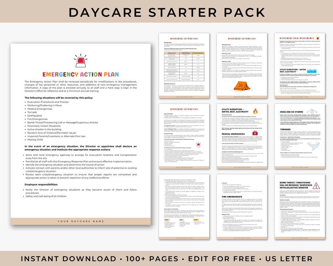 Home Daycare Starter Kit, Daycare Forms, Daycare Contract, Childcare ...