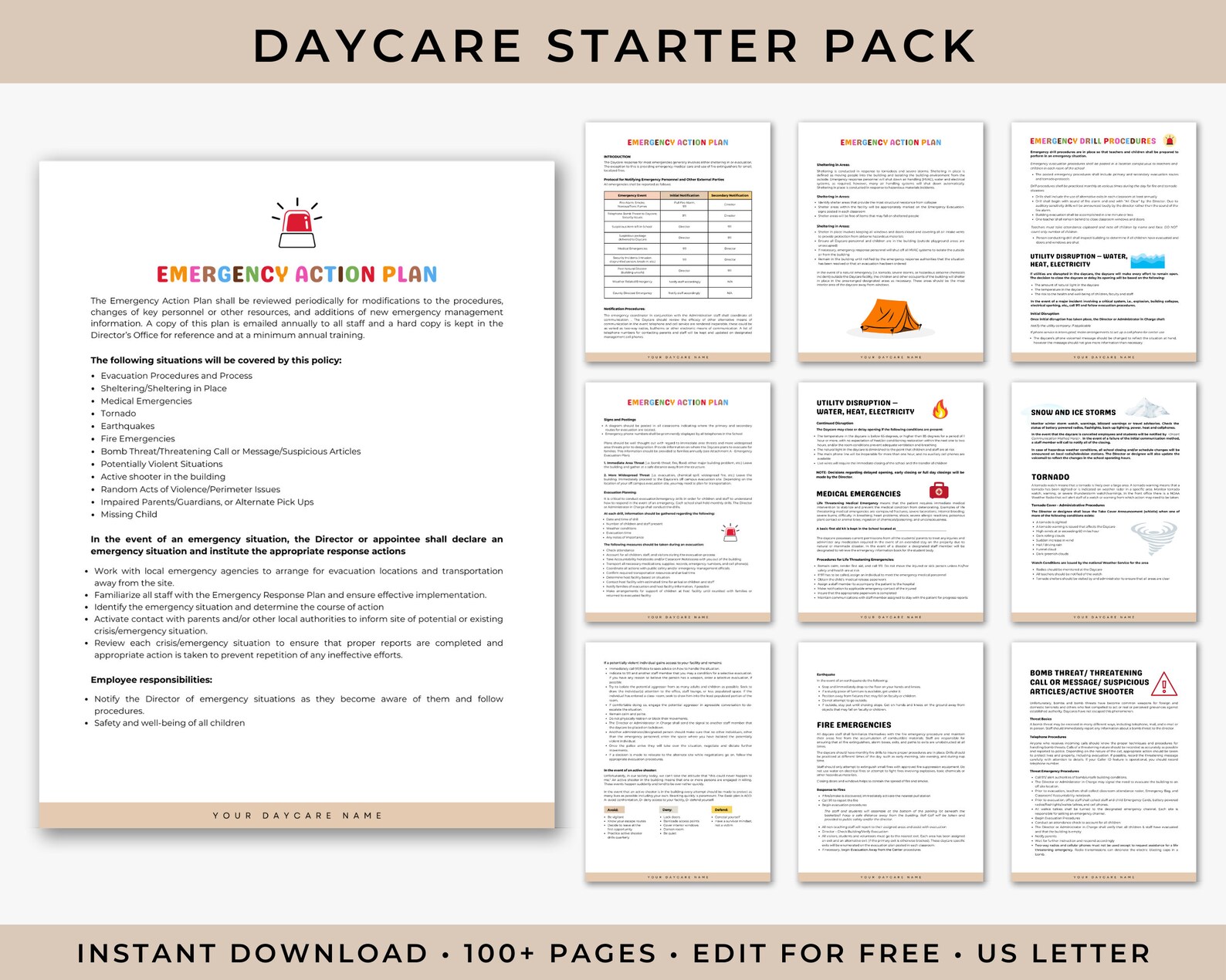 Home Daycare Starter Kit, Daycare Forms, Daycare Contract, Childcare ...