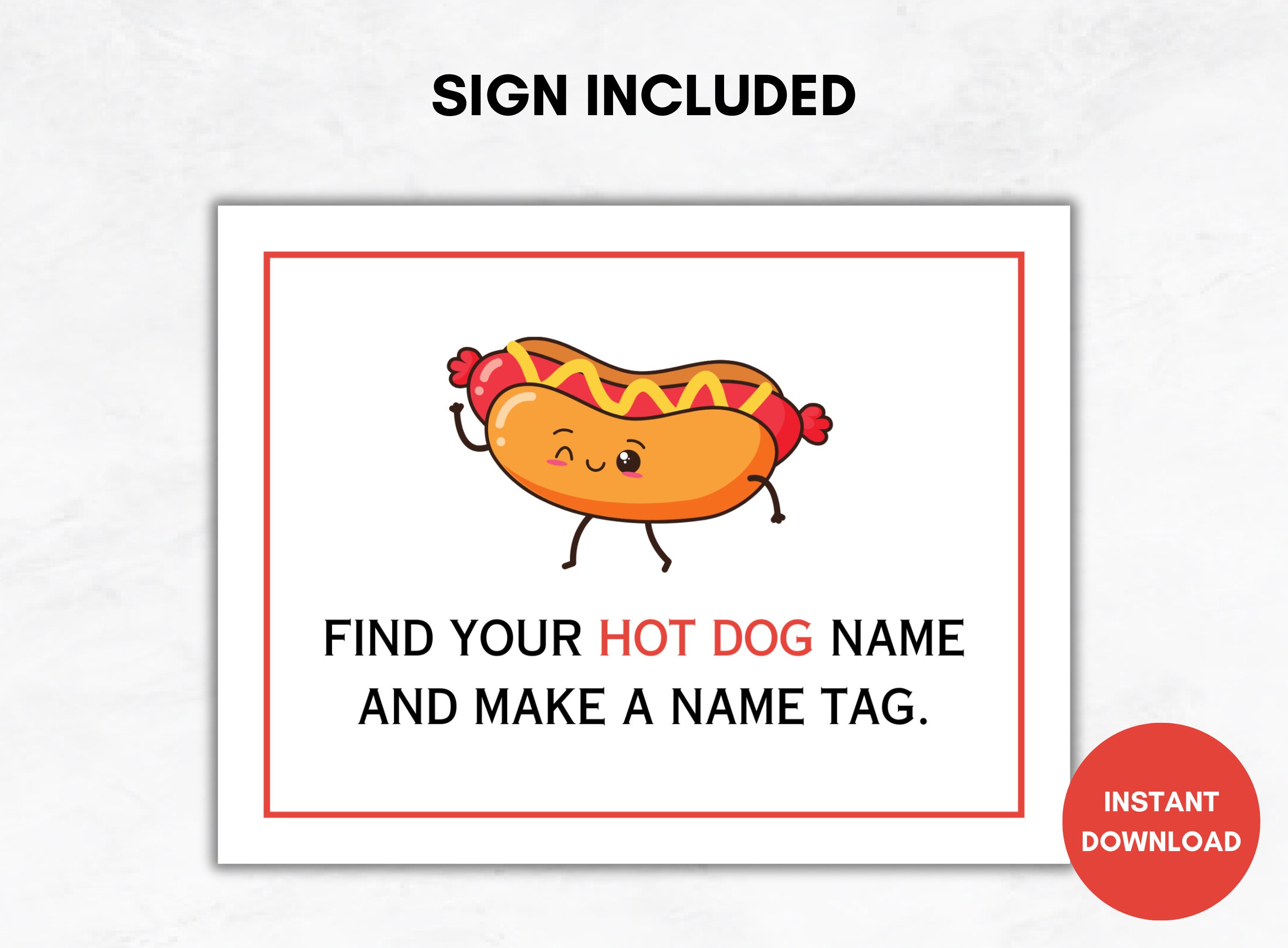 Whats Your Hot Dog Name, Hot Dog Party Game for Kids and Adults ...