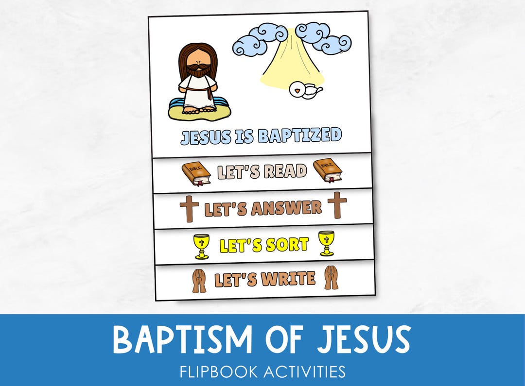 Baptism of Jesus, Printable Bible Flipbook, Life of Jesus Sunday School ...