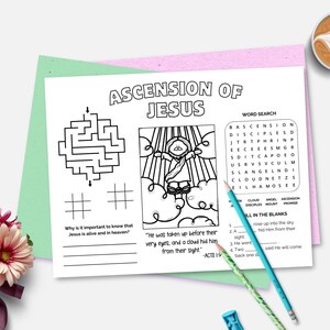 Ascension of Jesus, Printable Bible Lesson Activity Placemat, Sunday ...