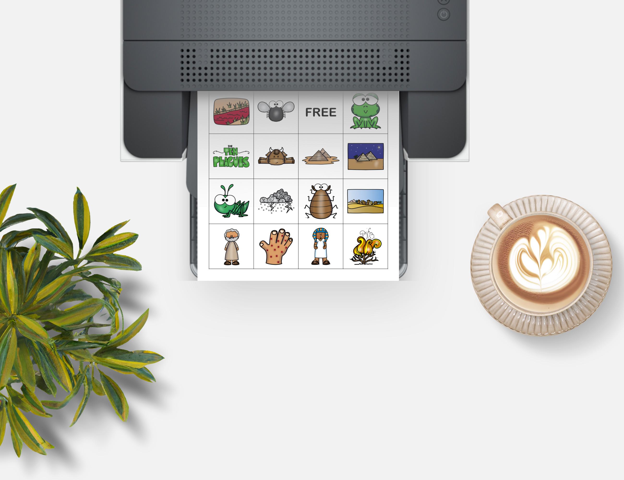 The Ten Plagues of Egypt, Moses Bible Story Bingo Cards, Printable ...