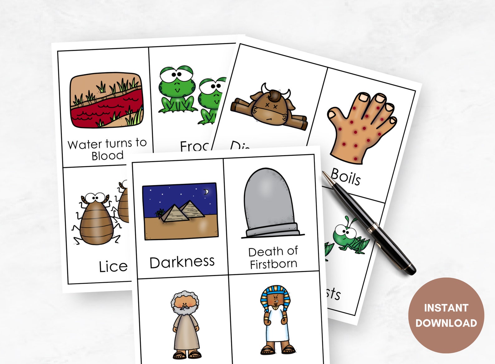 The Ten Plagues, Moses Bible Story, Printable Bible Scavenger Hunt ...