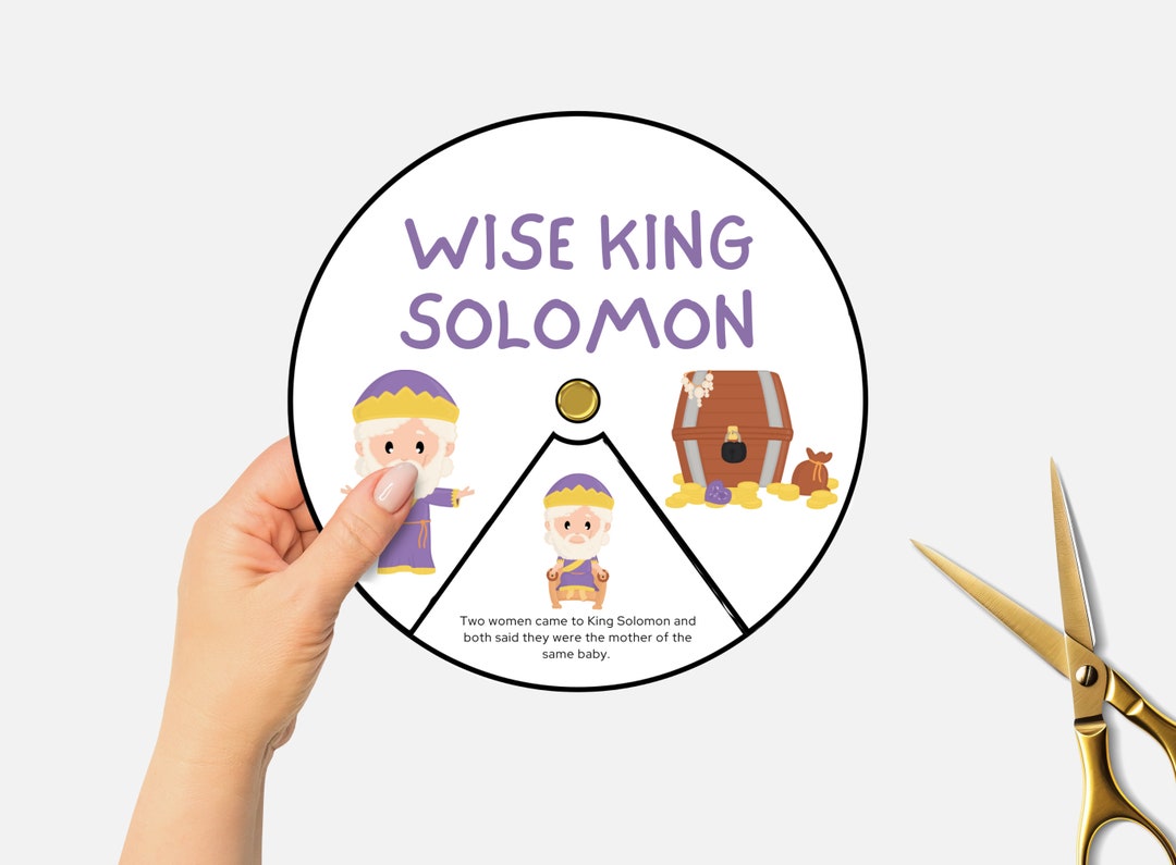 Wise King Solomon and Two Mothers, Printable Bible Lesson Coloring ...