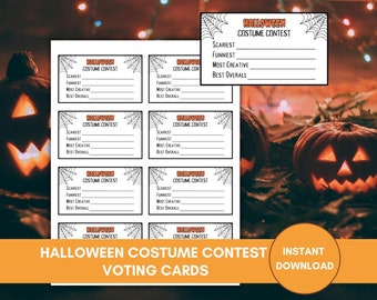 Halloween Costume Contest Voting Cards, Halloween Ballot Template for ...