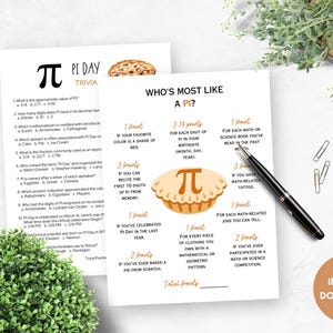 8 Printable Pi Day Games, Fun Pi Day Activities for Kids and Adults, Pi ...