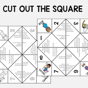 God Chose David as King, Bible Cootie Catcher Printable, Sunday School ...