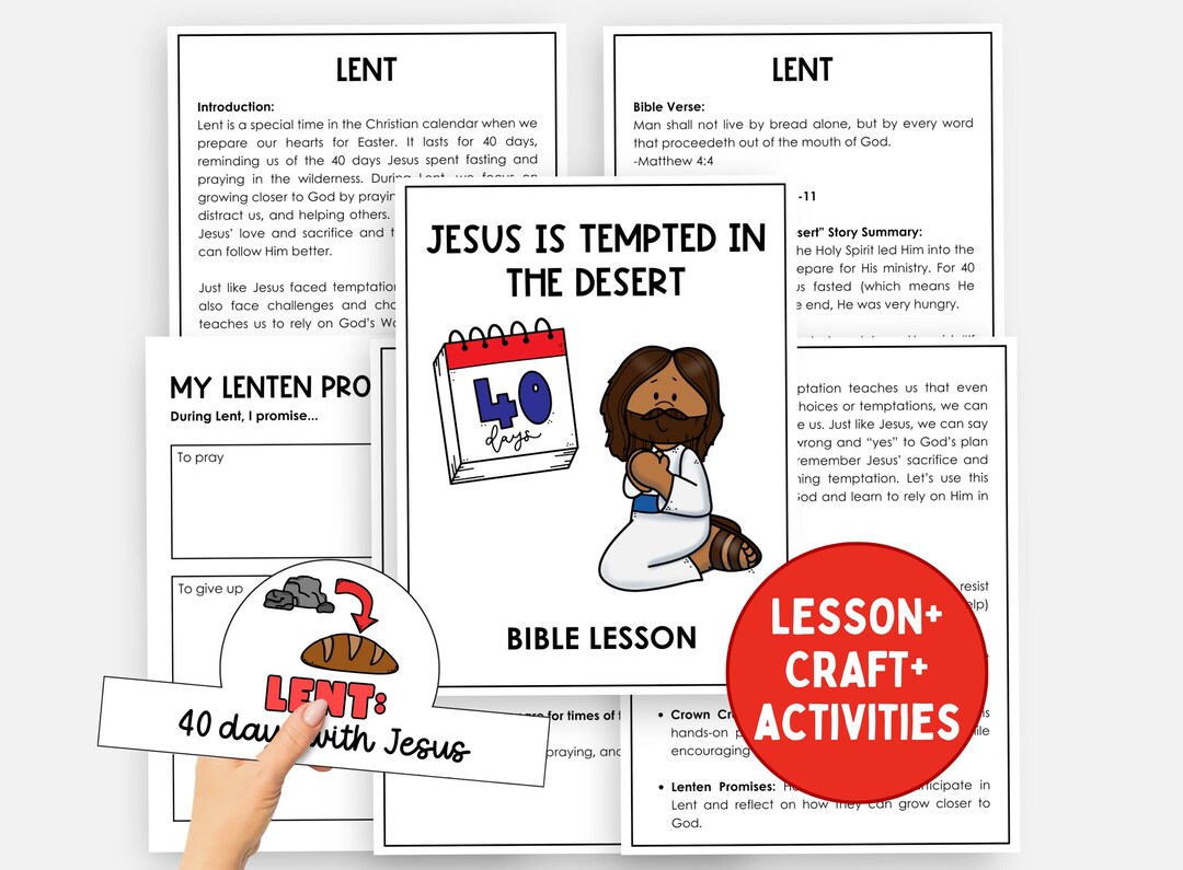 Lent Bible Lesson, Jesus is Tempted in the Desert, Printable Kids ...