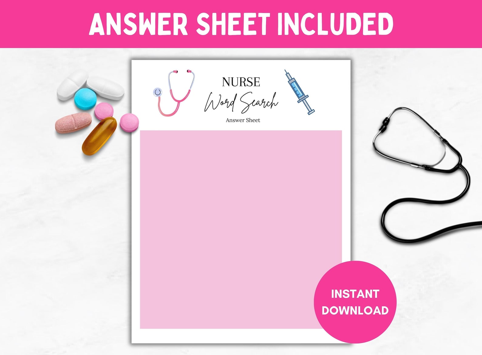 Printable Nurse Word Search, Nursing Theme, Fun Graduation Game ...