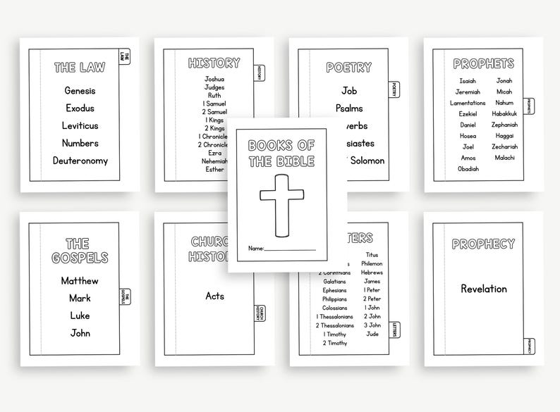 Books of the Bible, 66 Old and New Testament Books, Sunday School ...