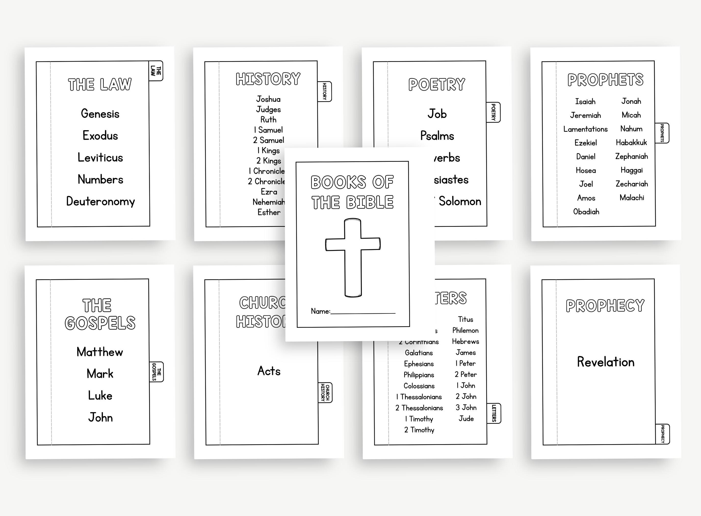 Books of the Bible, 66 Old and New Testament Books, Sunday School ...