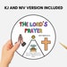 The Lord’s Prayer, KJV and NIV, Printable Bible Coloring Wheel, Sunday ...