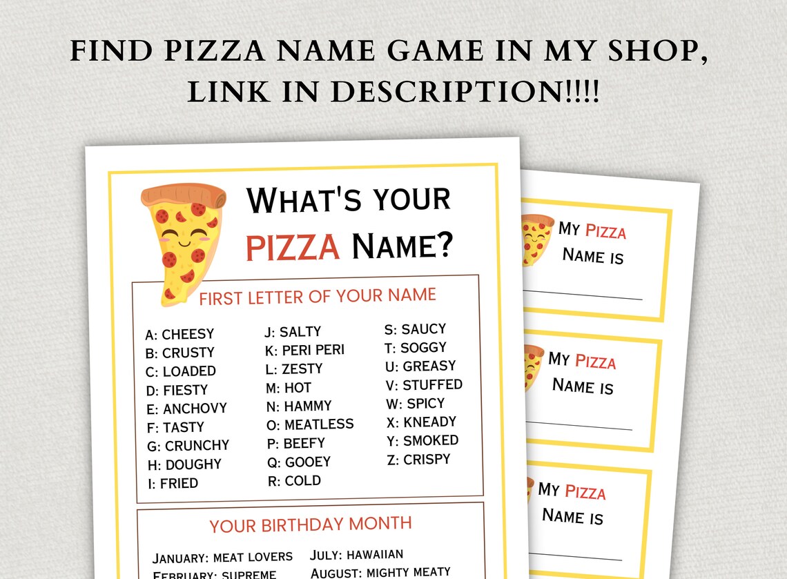 Printable Pizza Riddles, Pizza Birthday Party Game, Icebreaker, Slumber ...