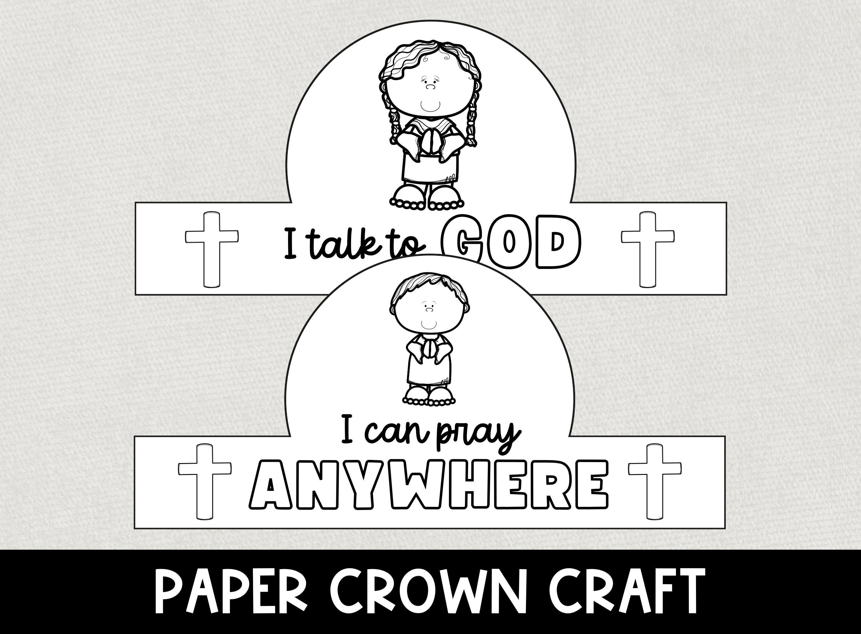 Prayer Bible Craft, Printable I Can Pray Faith Crown, Kids Prayer ...