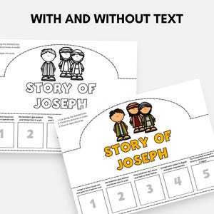 Joseph and His Brothers Bible Crown, Printable Faith Sequencing ...
