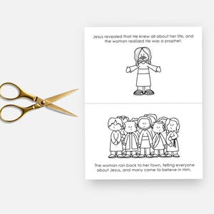 Jesus Talks to a Samaritan Woman at the Well, Printable Half Page Mini ...