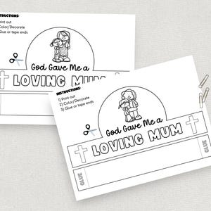 Mothers Day Bible Craft, Mothers Day Coloring Headband, Printable Faith ...