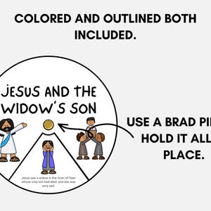 Jesus and the Widow's Son, Printable Bible Coloring Wheel, Miracles of ...