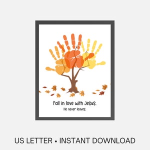 Fall in Love With Jesus Handprint Art, Fall Festival Christian Bible ...