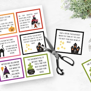 Halloween Scavenger Hunt, Indoor Treasure Hunt Clues, Printable ...