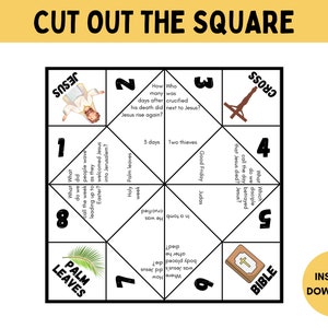 Easter Bible Story Cootie Catcher, Printable Cootie Catcher, Sunday ...