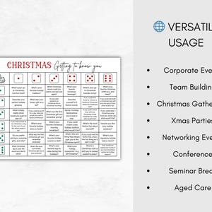 Christmas Icebreaker, Get to Know You, Roll and Tell Dice Printable ...