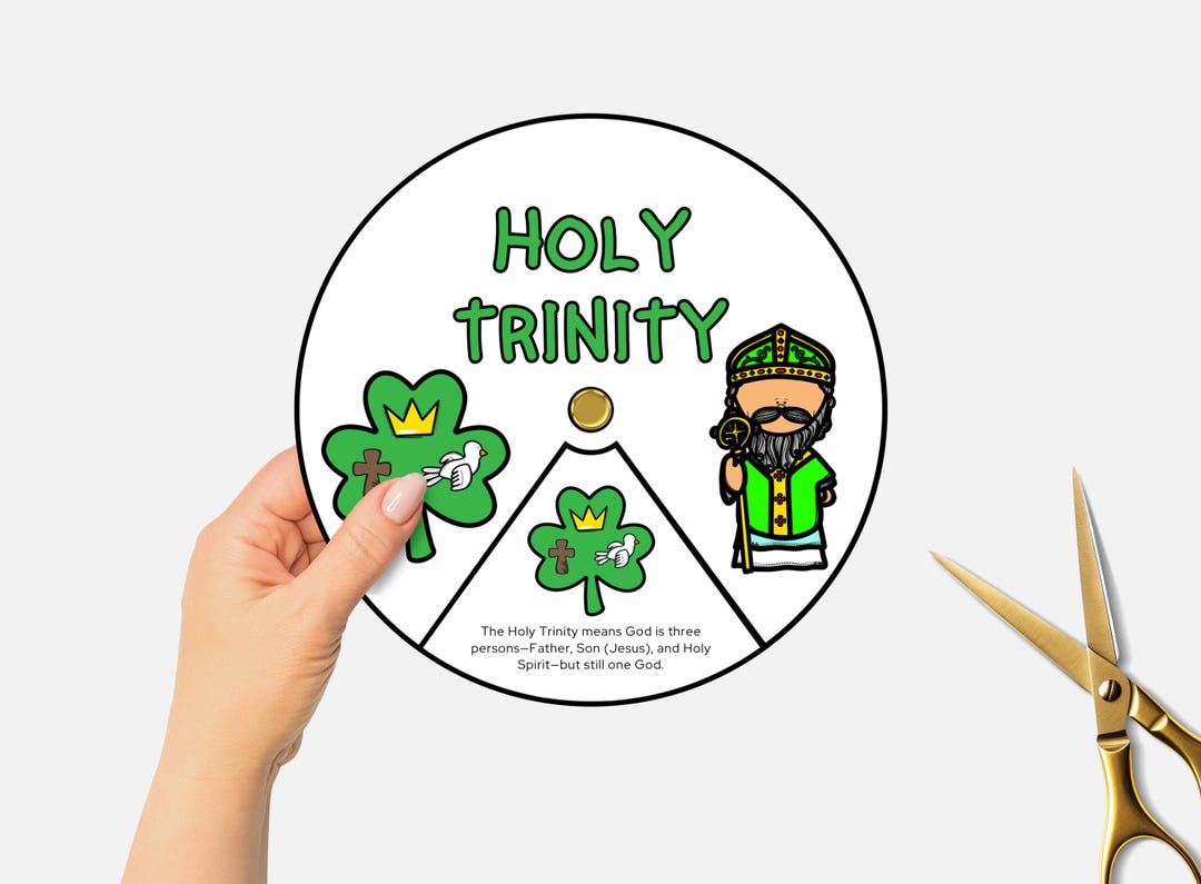 Shamrock Holy Trinity, Printable Christian St Patricks Coloring Wheel ...