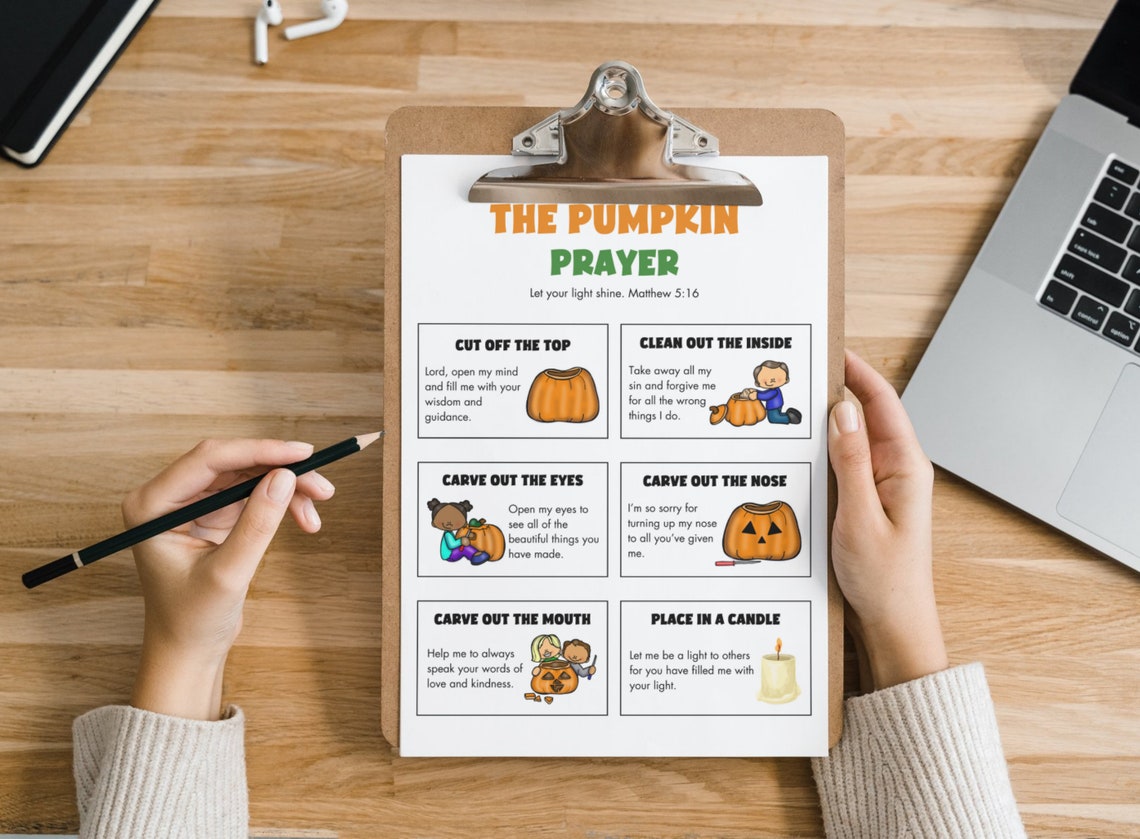 Pumpkin Carving Christian Halloween Activity, Printable Pumpkin Prayer ...