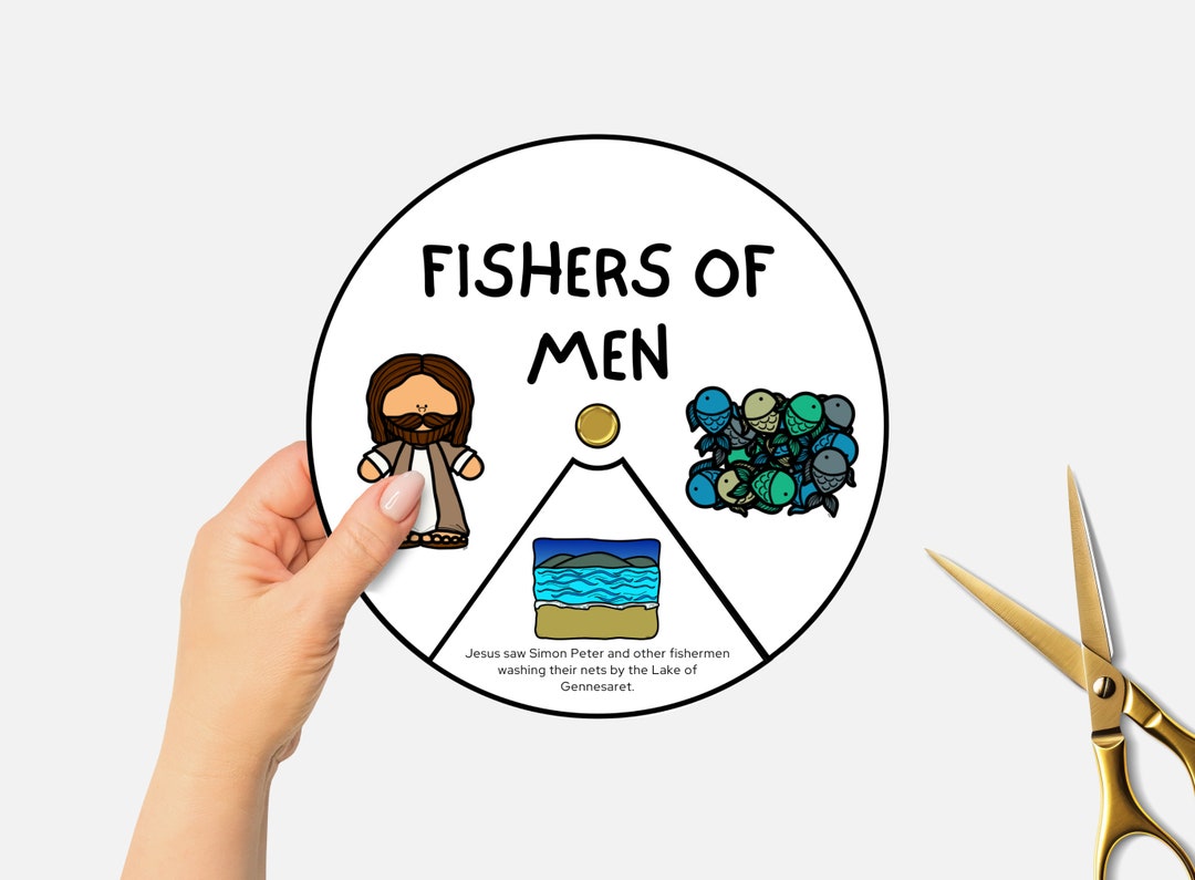 Fishers of Men, Printable Bible Coloring Wheel, Jesus Disciples, Sunday ...