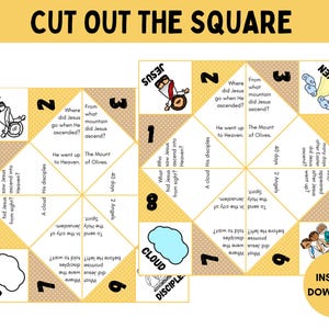 Ascension of Jesus, Printable Cootie Catcher, Sunday School Craft, Kids ...