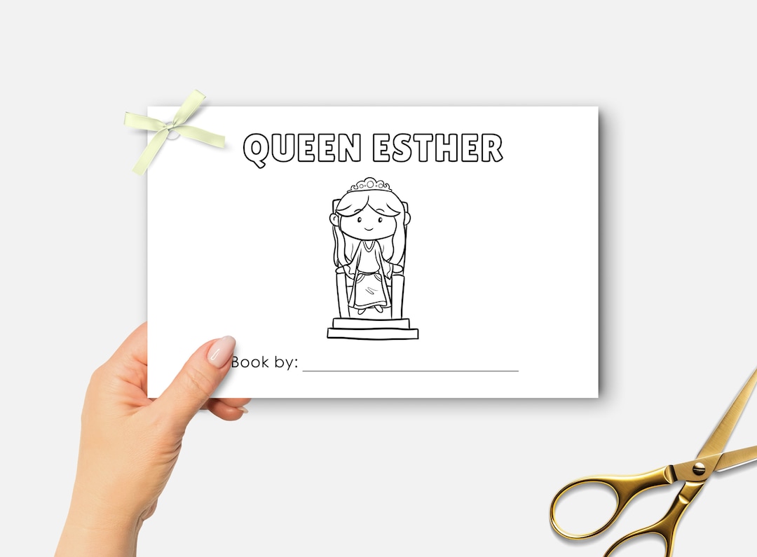 Queen Esther, Printable Mini Bible Book, Sunday School Craft, Kids ...