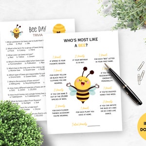 5 Printable Bee Day Games, Fun Classroom Activities for Kids and Adults ...