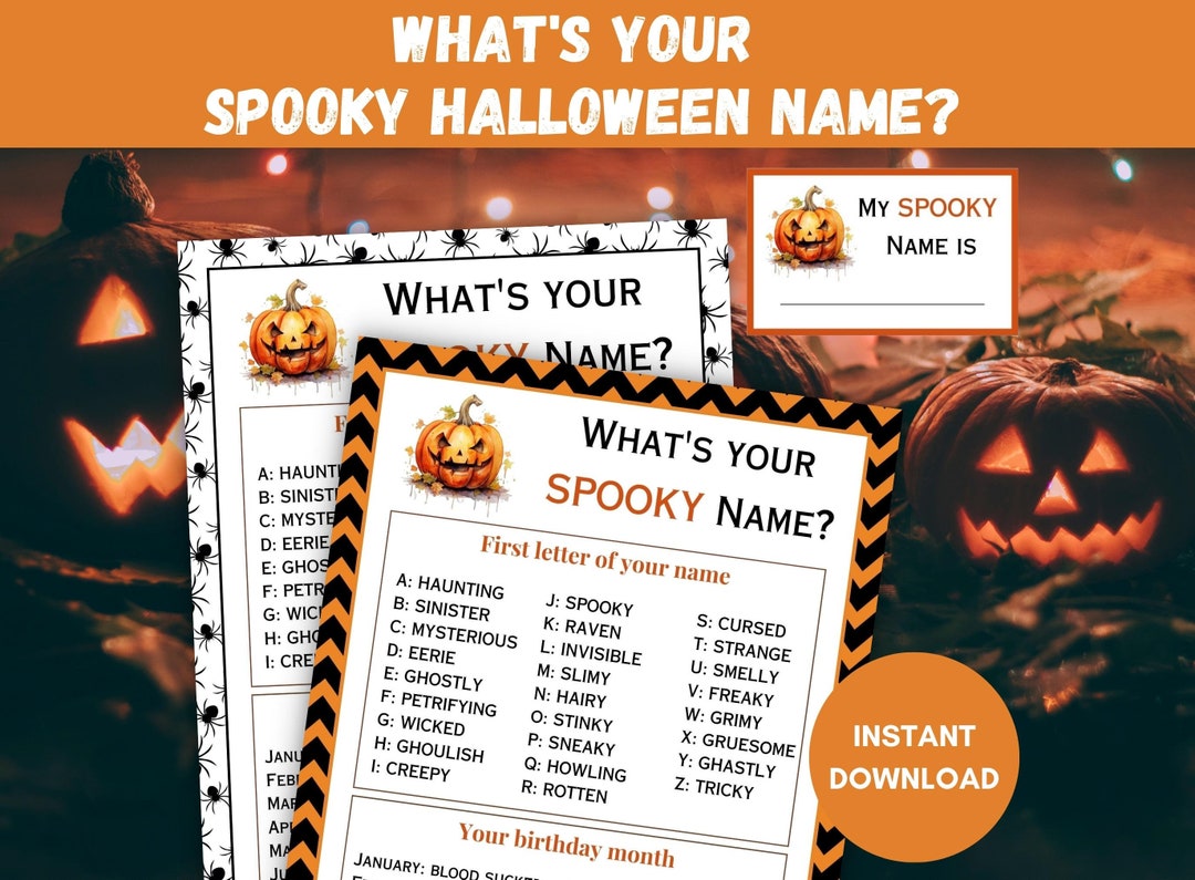 Whats Your Halloween Name, Halloween Name Game, Halloween Party Game ...
