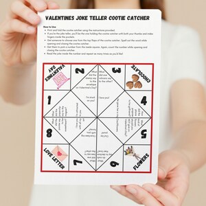 Valentines Day Joke Teller Printable, Cootie Catcher Template, School ...